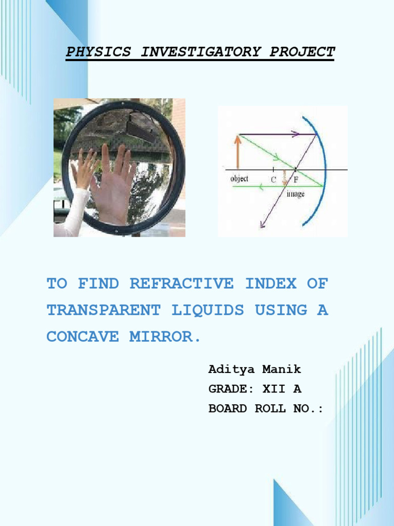 Physics Project (Aditya Manik) | PDF | Light | Optics