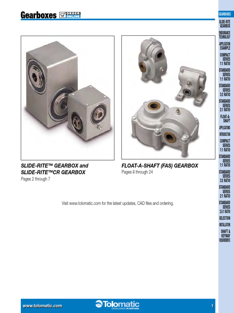 Tolomatic Gear Boxes | PDF | Gear | Stainless Steel