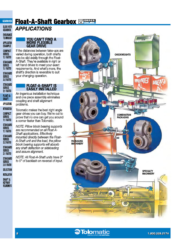 Tolomatic Float A Shaft Gearboxes | PDF
