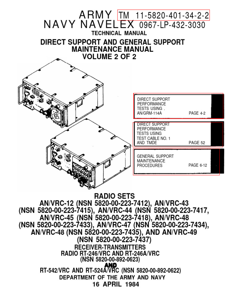 AN/VRC-12 Maintenance Manual Update | PDF | Power Supply | High Voltage