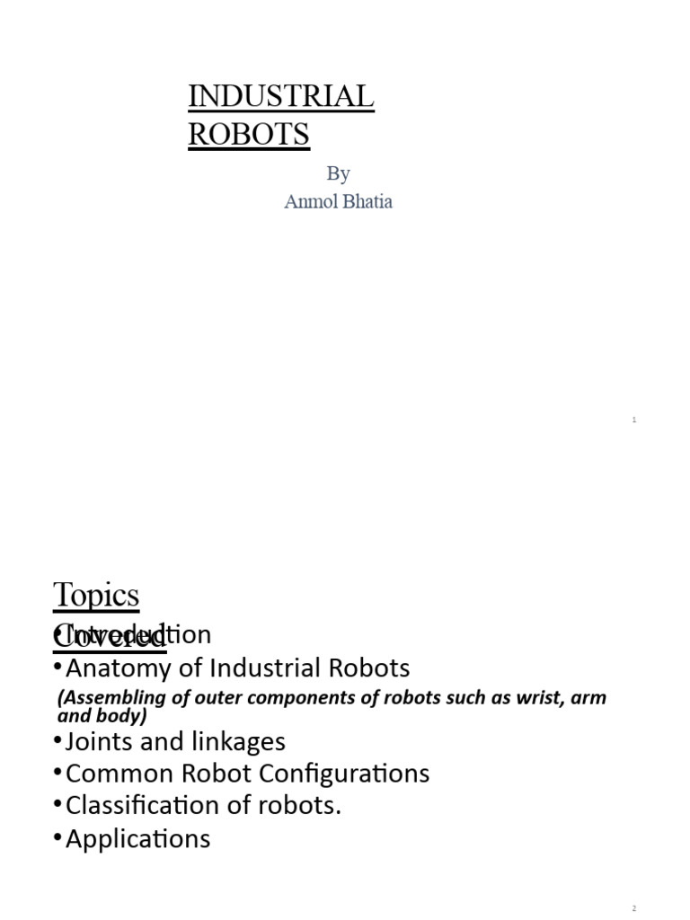 Lecture+slides Robotics | PDF | Machines | Equipment