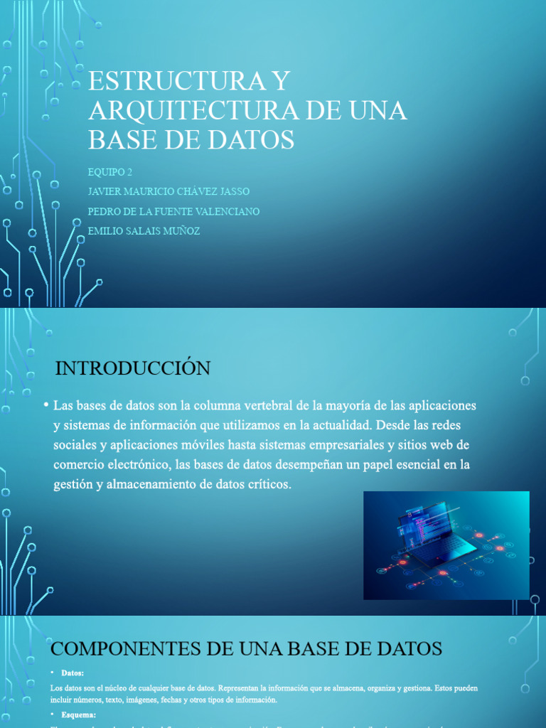 Estructura y Arquitectura de Una Base de Datos | PDF | Bases de datos | Base de datos relacional