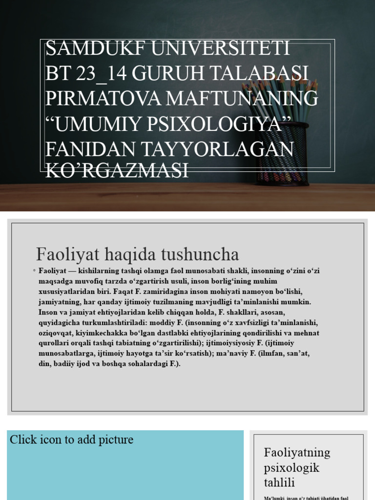 Maftuna Taqdimot | PDF