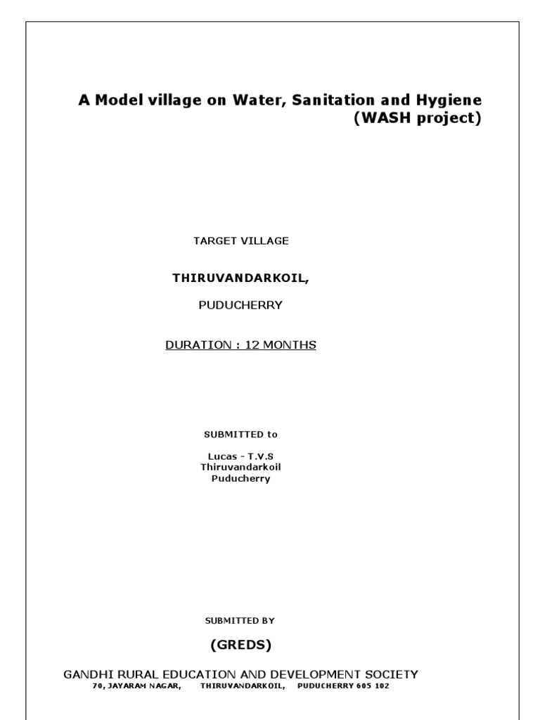 A Model Village On Water, Sanitation and Hygiene (WASH Project) | PDF ...