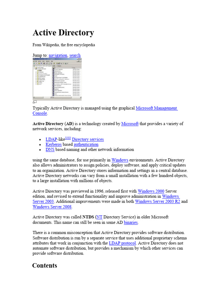 Active Directory | Download Free PDF | Active Directory | Software