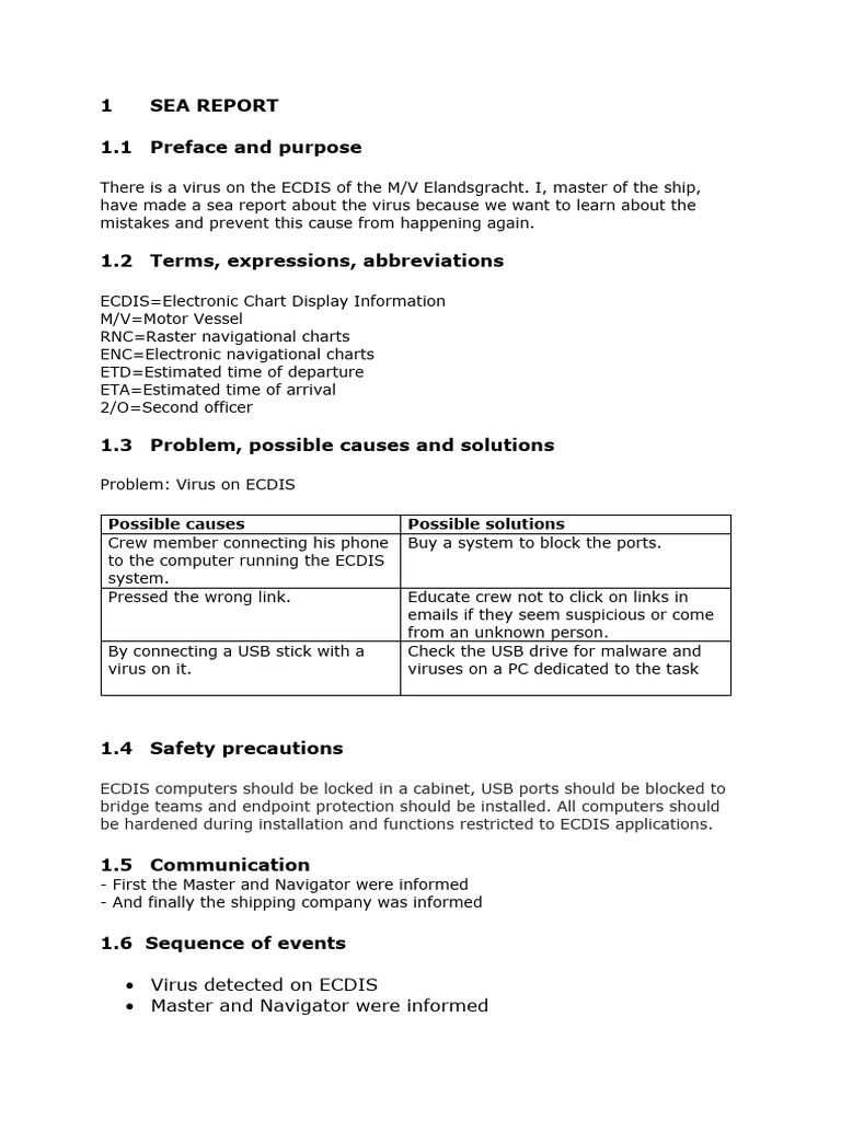 Sea Report | PDF | Computer Virus | Navigator