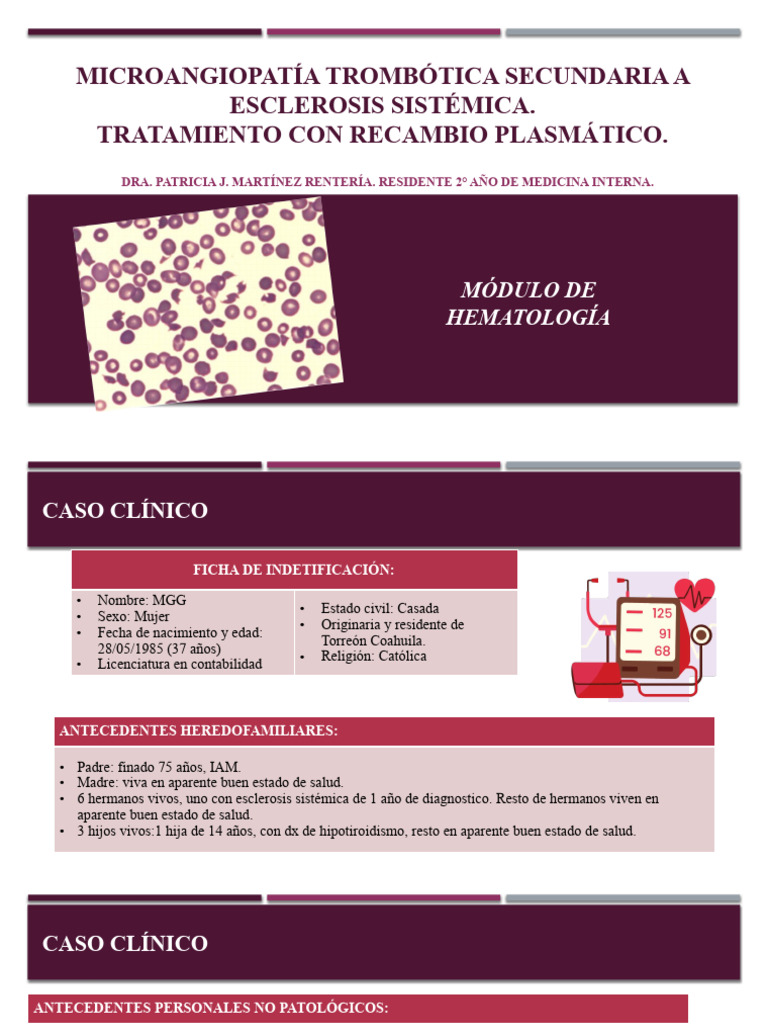 Microangiopatía Trombótica y Esclerosis | PDF | Medicina | Medicina CLINICA