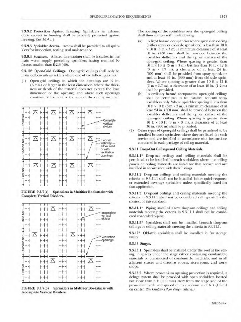 NFPA 13 Guidelines for Open-Grid Ceilings | PDF | Fire Sprinkler System ...
