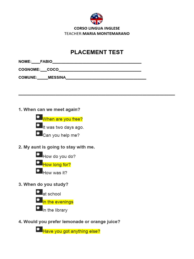 English Test | PDF