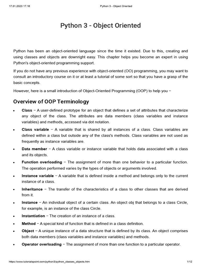Python 3 Object Oriented Pdf Class Computer Programming Method Computer Programming 6052