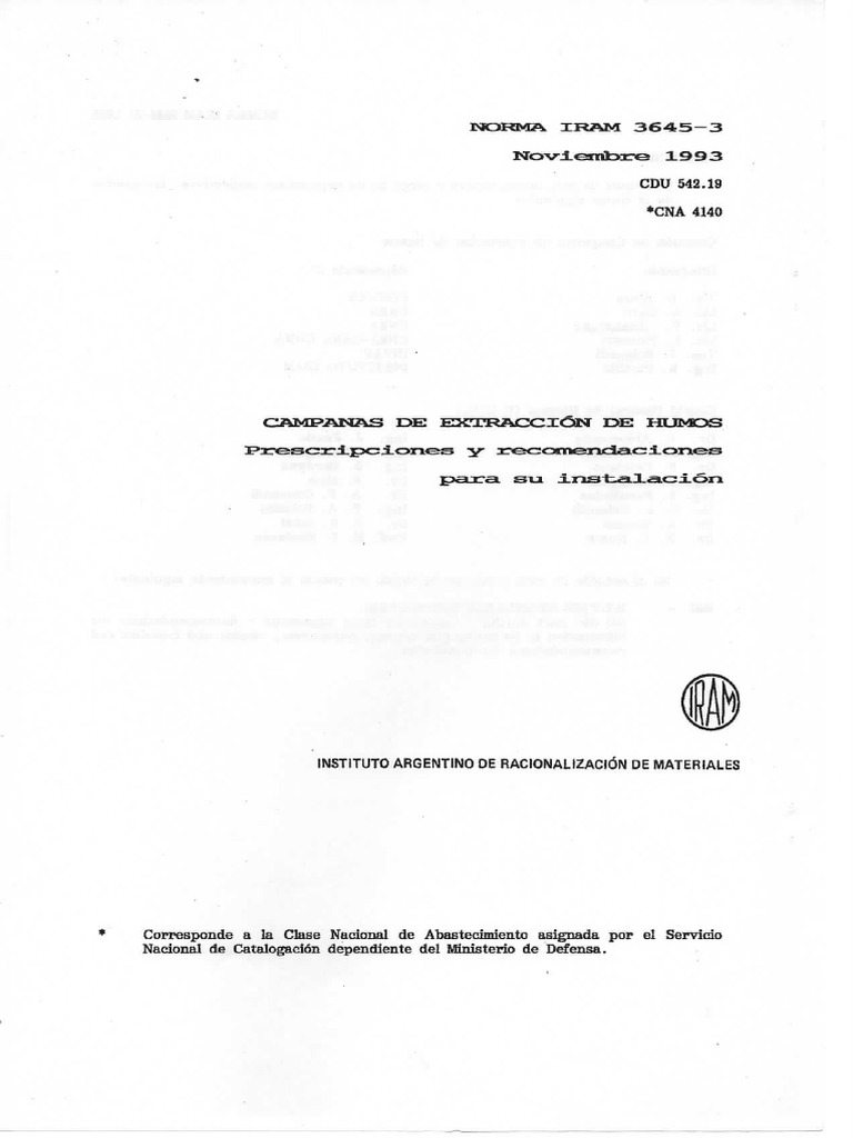 IRAM 3645-3 - Campanas de Extracción de Humos | PDF