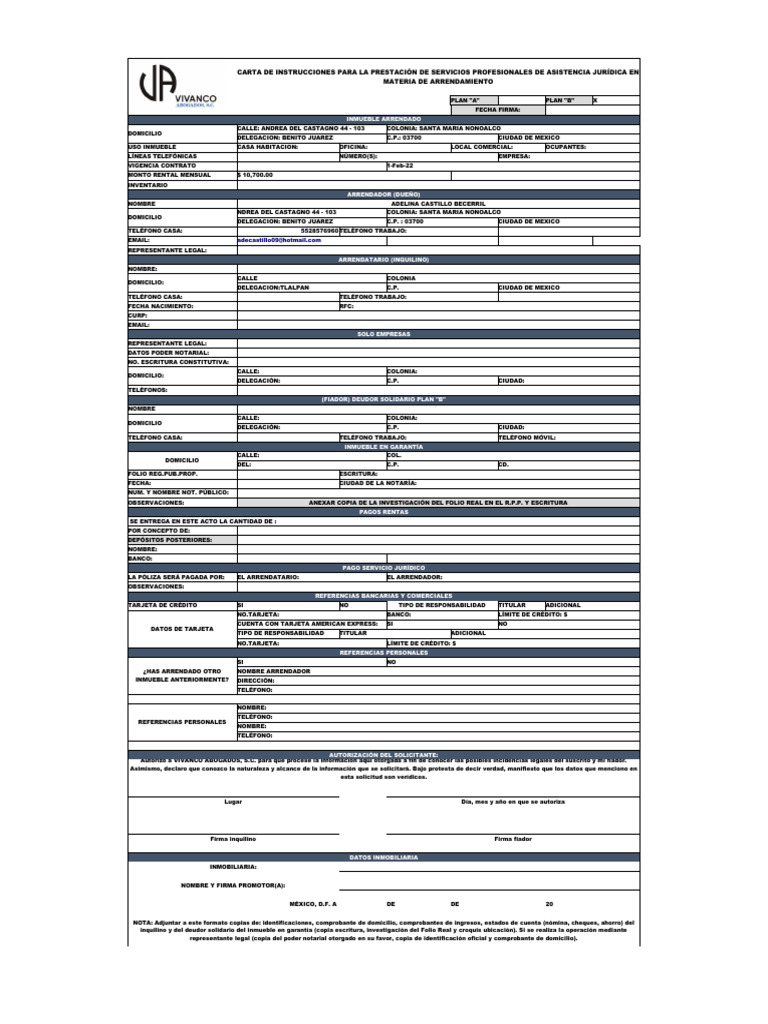 Carta Instrucciones Nva - Datos | PDF | Tarjeta de crédito | Servicios financieros