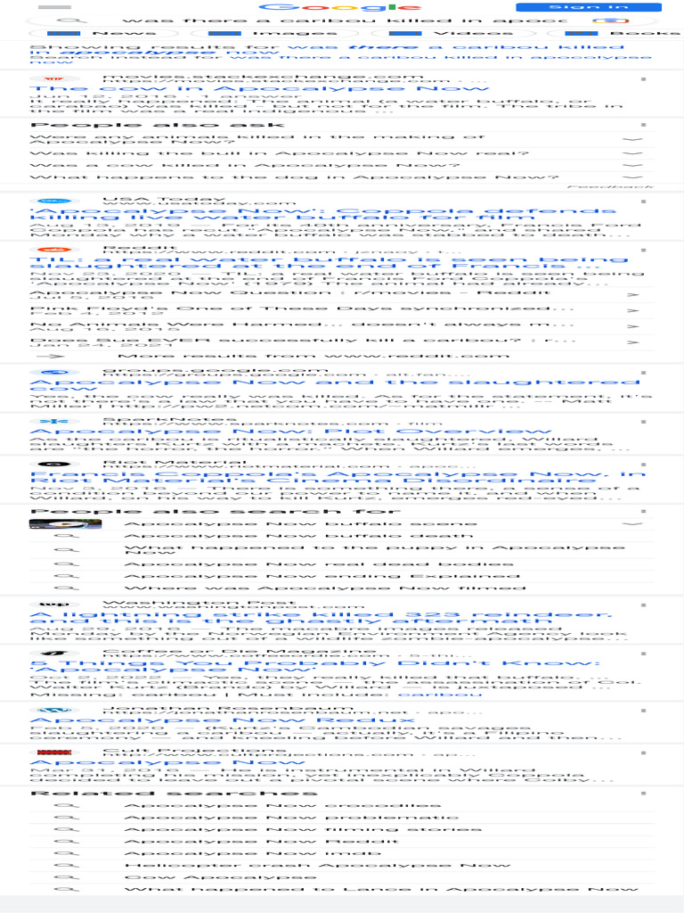 Real Animal Death in Apocalypse Now | PDF