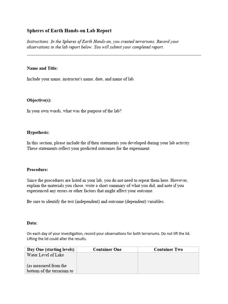 Spheres Lab Report | PDF | Experiment | Water