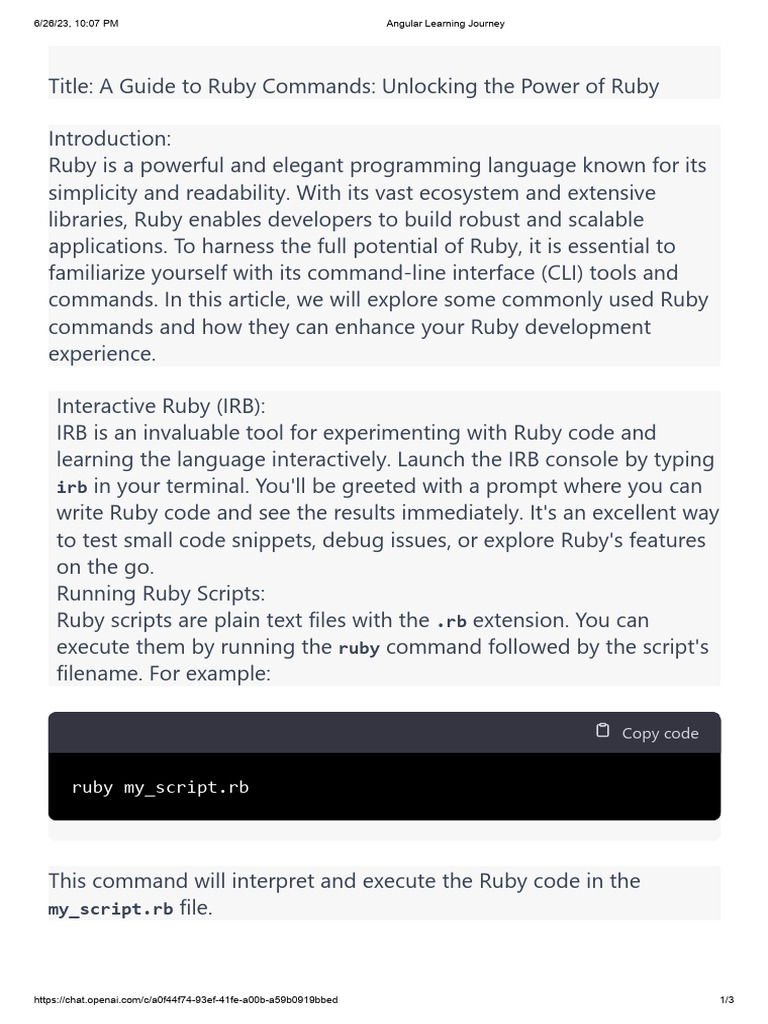 A Guide To Ruby Commands-Unlocking The Power of Ruby | PDF | Ruby ... A Guide To Ruby Commands-Unlocking The Power of Ruby | PDF | Ruby ...