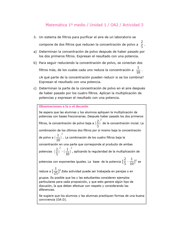 ejemplos de matemática | PDF | Exponenciación | Multiplicación