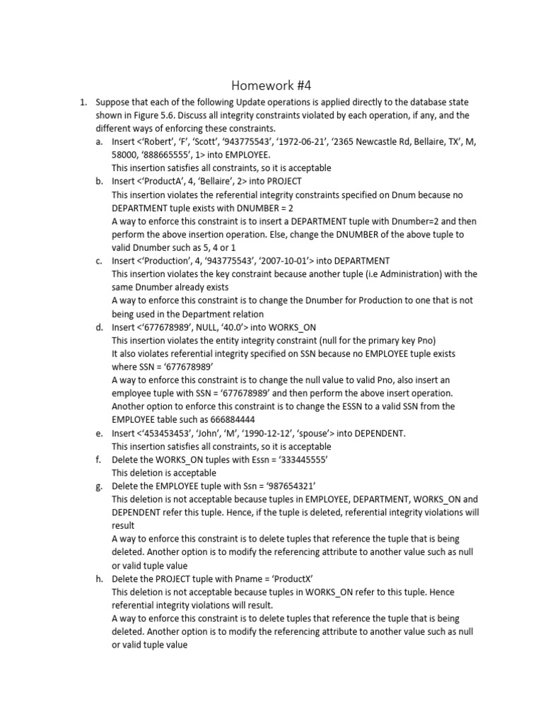 Homework 4.solution | PDF | Software Design | Sql