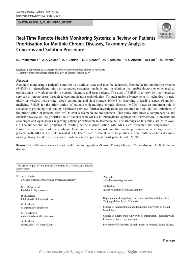 Real-Time Remote-Health Monitoring Systems A Revie | PDF | Health Care ... Real-Time Remote-Health Monitoring Systems A Revie | PDF | Health Care ...