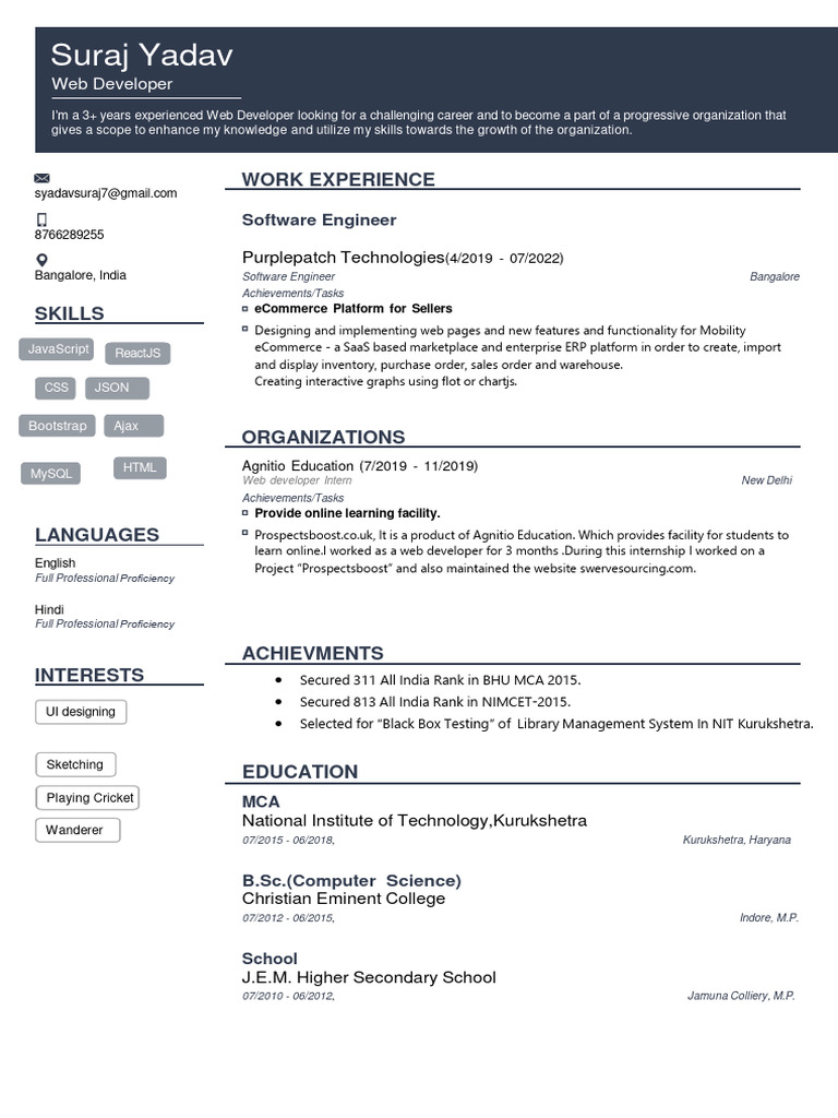 Suraj Yadav | PDF | World Wide Web | Internet & Web