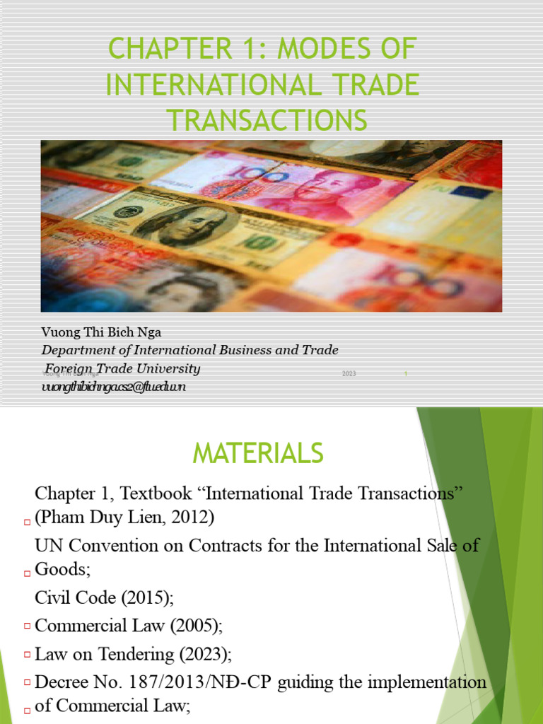 Chapter 1-Modes of International Trade Transactions | PDF | Auction ...