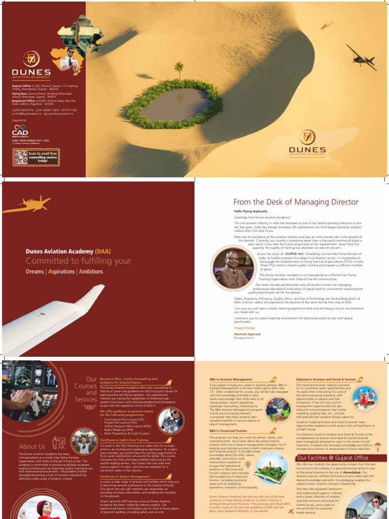 Dunes Aviation Academy - Brochure | PDF | Flight Instructor | Aviation