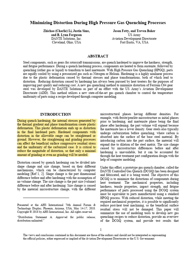 Minimizing Distortion During Hpgq Processes Pdf 