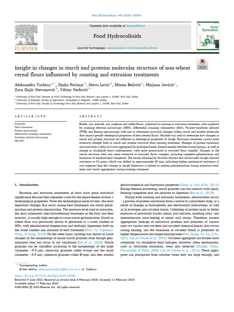 Food Hydrocolloids | PDF | Starch | Proteins