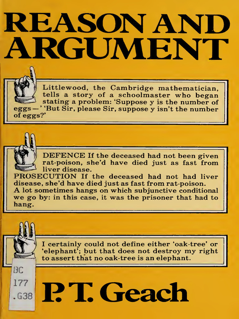 Reason and Argument (P. T. Geach, Peter Thomas Geach) | PDF | Argument ...