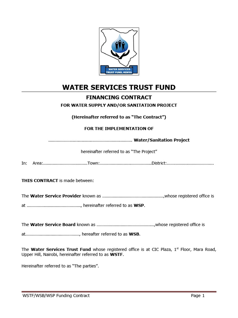 WSTF-WSB-WSP Financing Contract | PDF | Breach Of Contract | Procurement