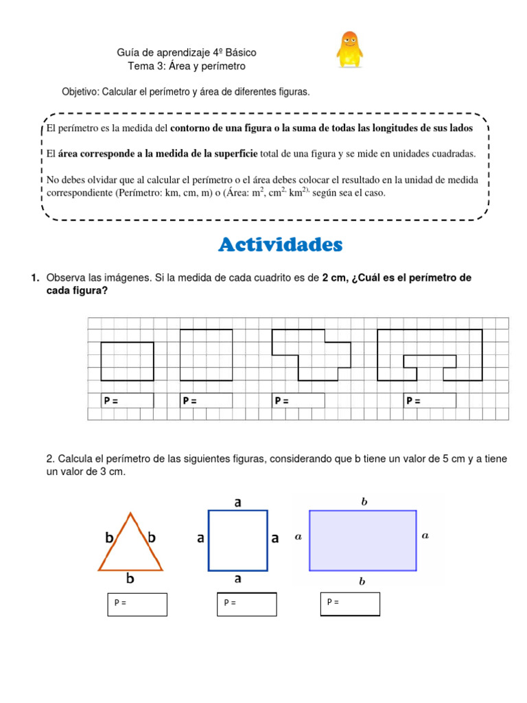 4°básico-Matemática-Area y perimetro | PDF