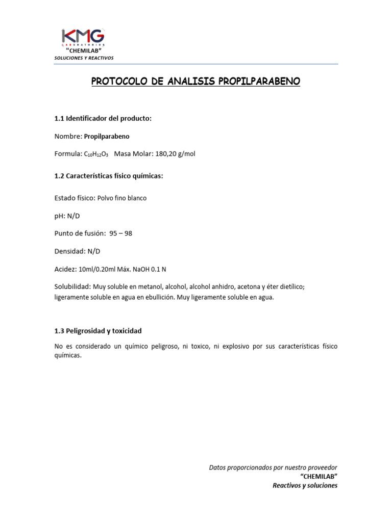 Propil Parabeno | PDF