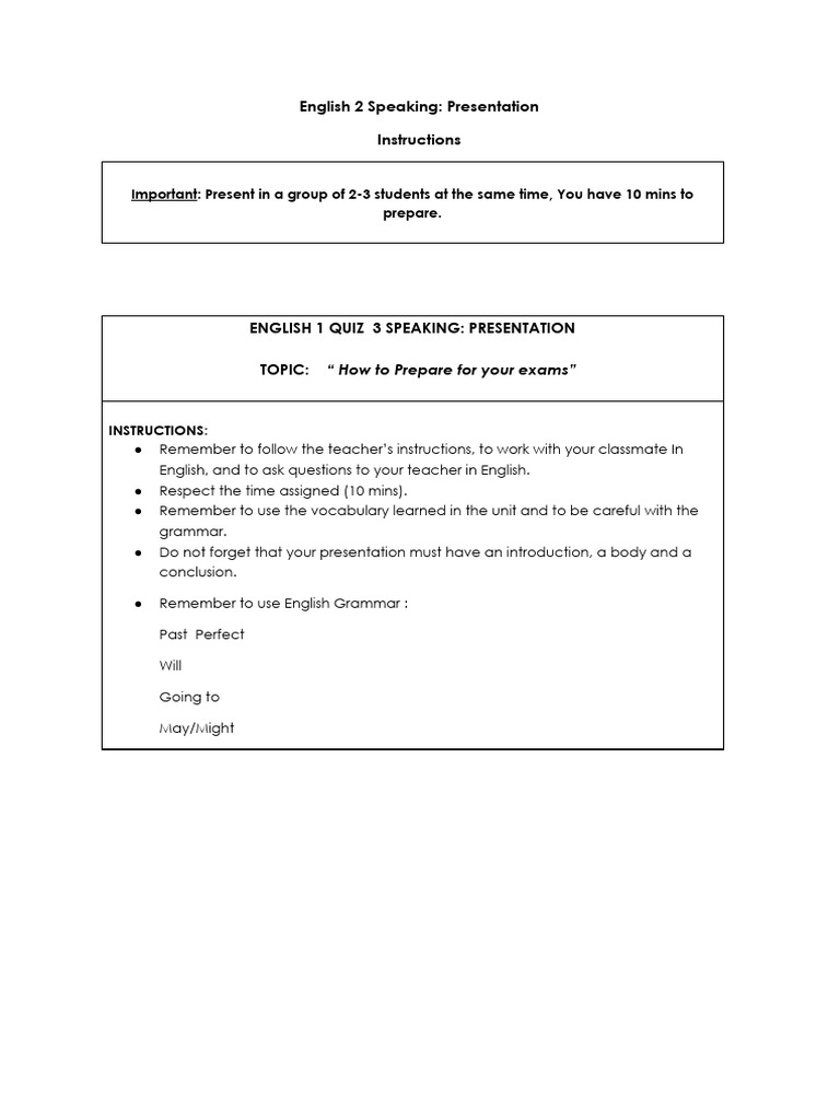 Exam Preparation Presentation Guide | PDF | Language Arts & Discipline ...