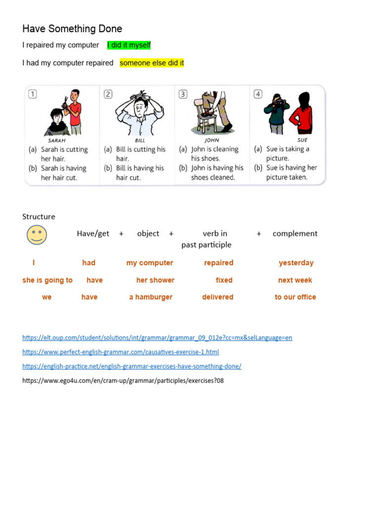 Have Something Done Grammar and Exercises Interchange 3 | PDF