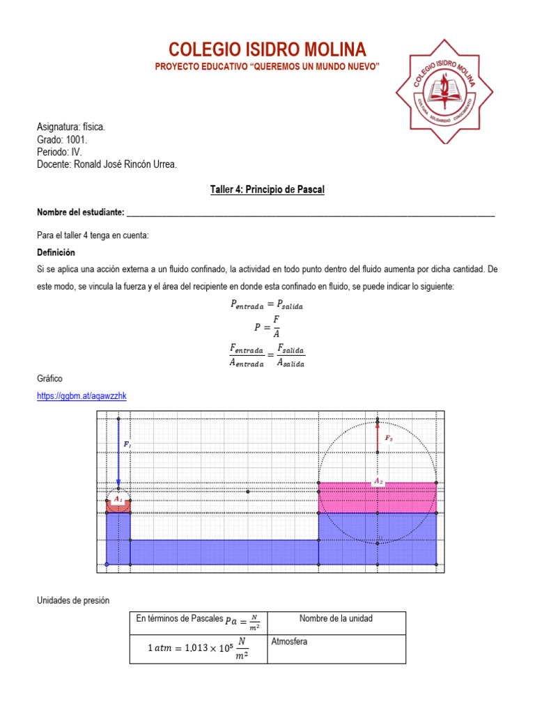 Taller Principio de Pascal | PDF | Presión | Gases