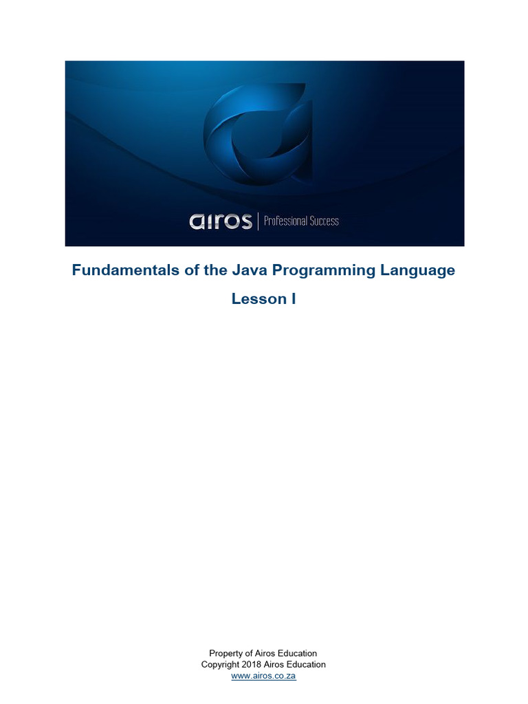 Lesson 1 | PDF | Java (Programming Language) | Computer Programming Lesson 1 | PDF | Java (Programming Language) | Computer Programming