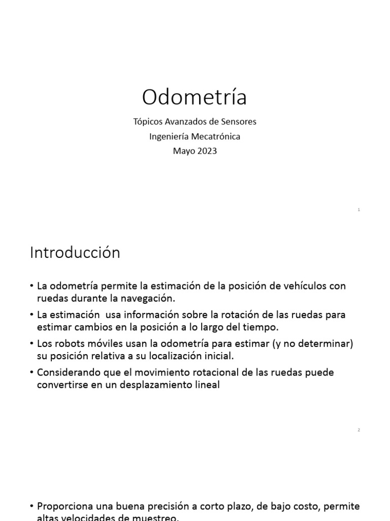 Odometría | PDF | Mecánica | Física Aplicada e Interdisciplinaria