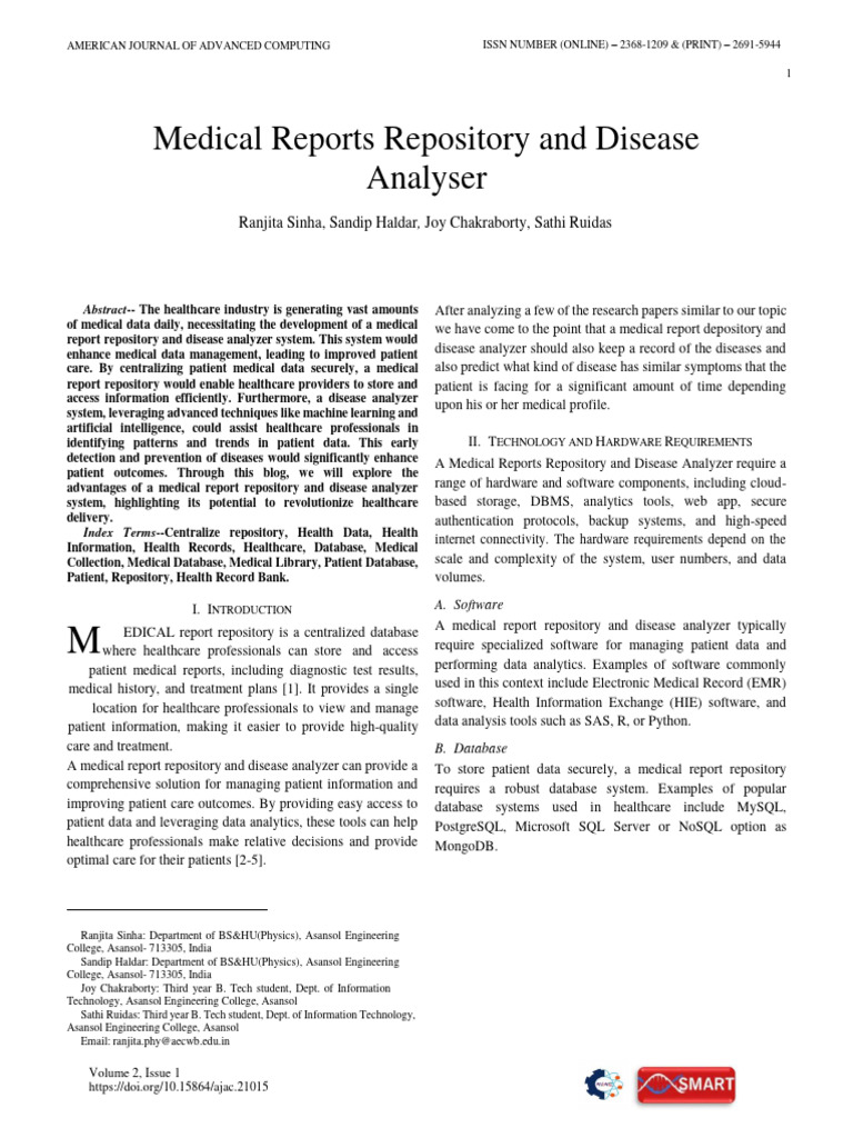 Medical Reports Repository and Disease Analyser | PDF | Health Care ...