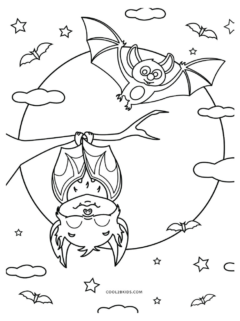 Halloween Bat Coloring Pages | PDF
