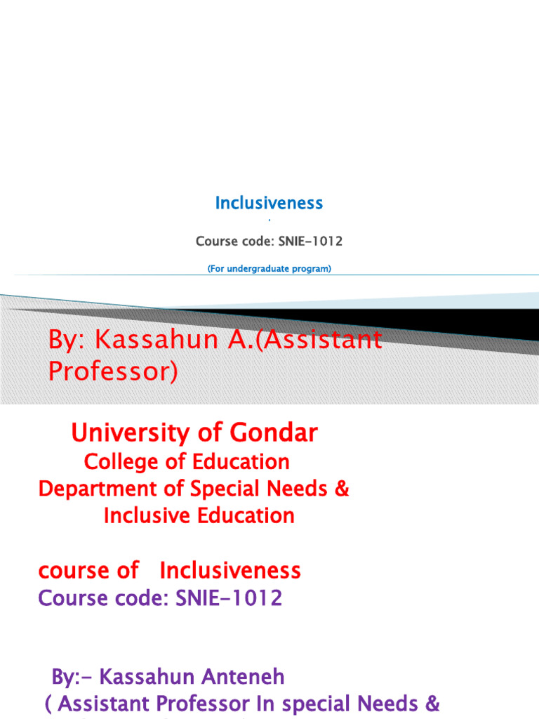 Understanding Disabilities and Inclusiveness | PDF | Inclusion ...