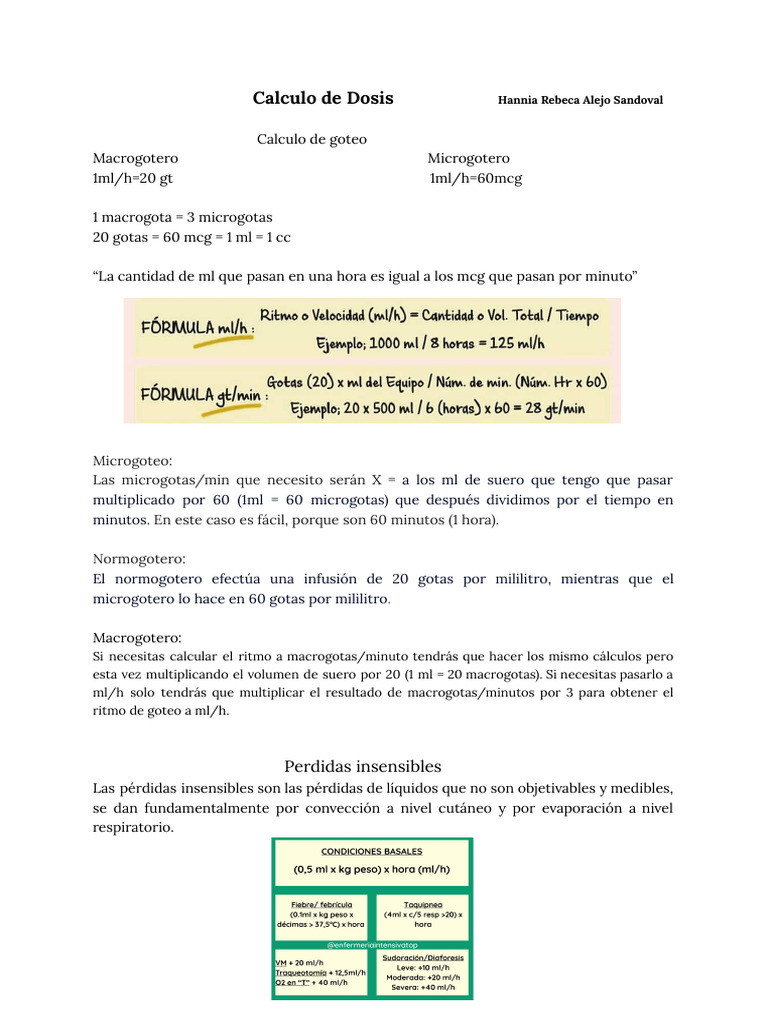 Calculo de Dosis | PDF