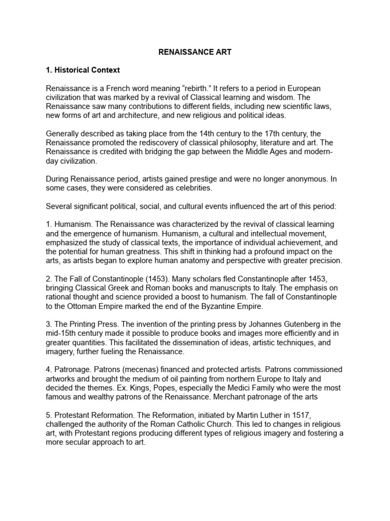 Renaissance Art | PDF | Renaissance | Perspective (Graphical)