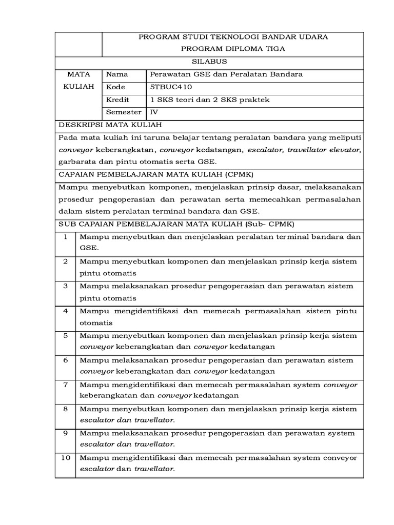Perawatan GSE Dan Peralatan Terminal Bandara | PDF