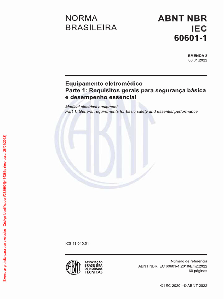 ABNT NBR IEC 60601-1 (Emd 2-2022) | PDF