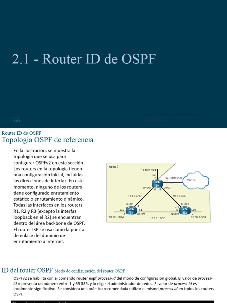 Id Del Route OSPF | PDF | Enrutador (Computación) | Dirección IP