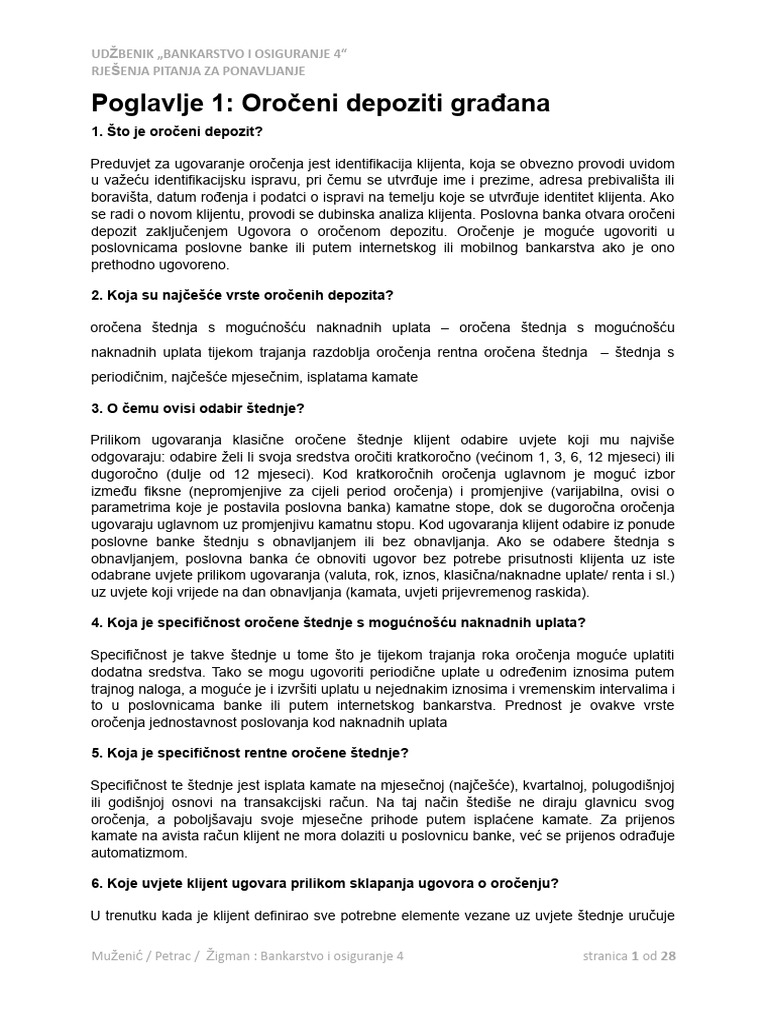 Bankarstvo I Osiguranje 2 - SKRIPTA | PDF