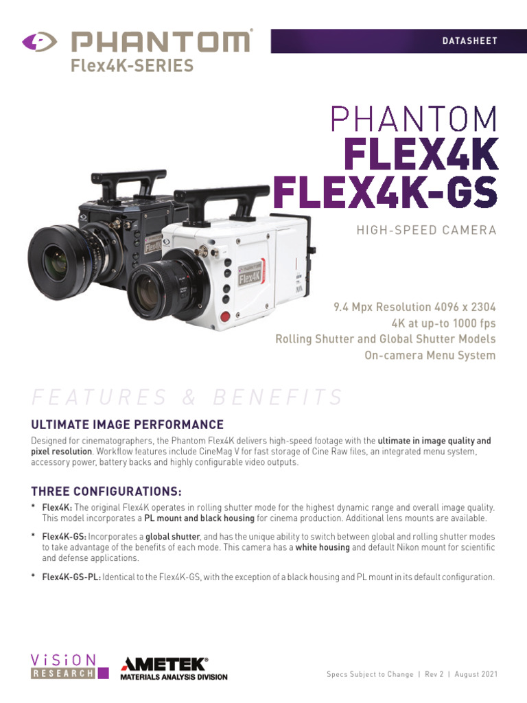 Phantom Flex - User Guide - 4kgs | PDF | Shutter (Photography) | Frame Rate