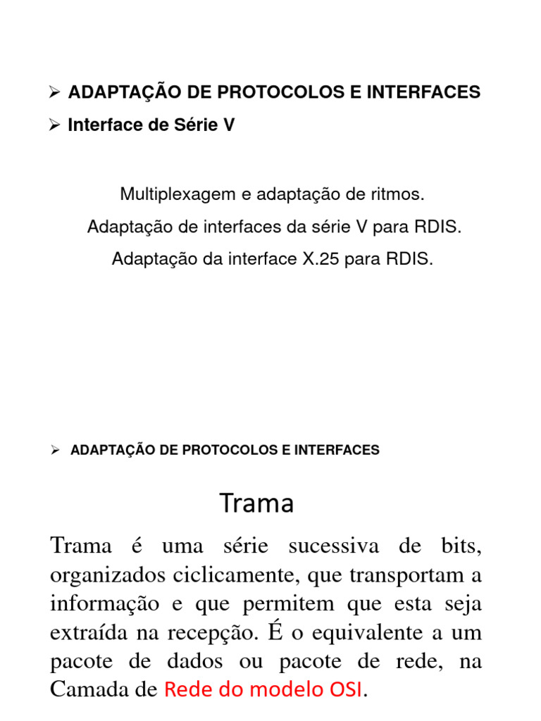 Adaptação de Interfaces à RDIS | PDF | Rede de computadores | Interface ...