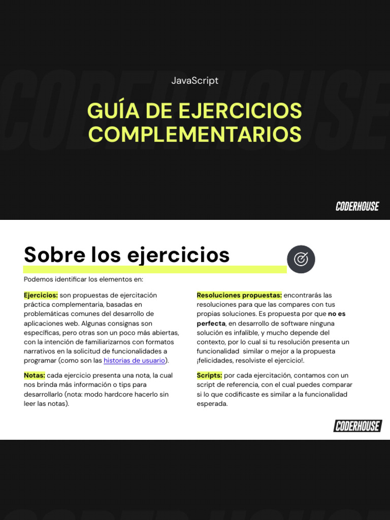 Guía de Ejercicios Complementarios - JavaScript | PDF | Modelo de objeto de documento | Script Java