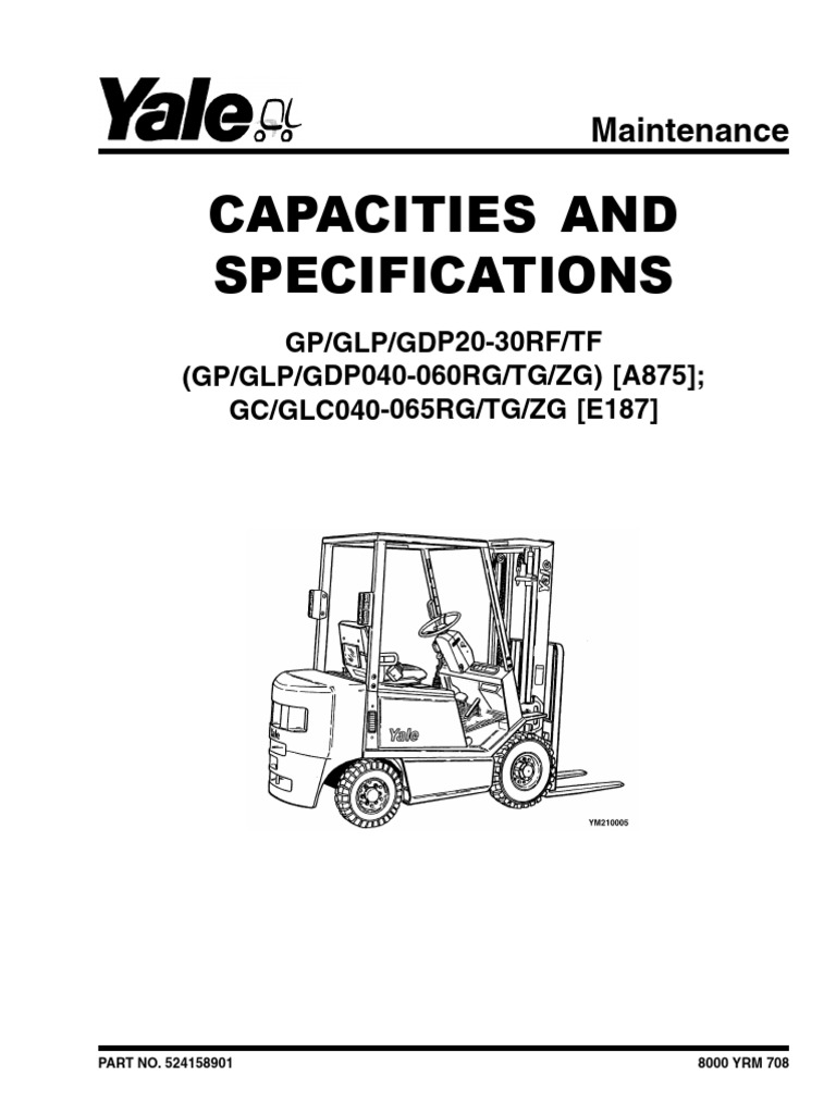 Yale GLC040 Specifications Overview | PDF | Diesel Engine | Truck