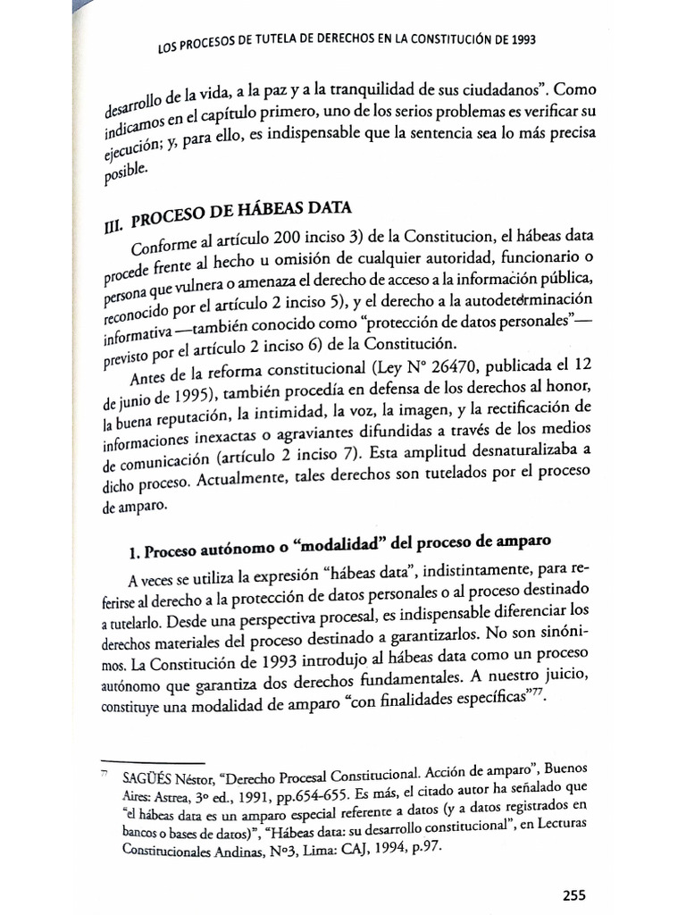 Proceso de Habeas Data | PDF